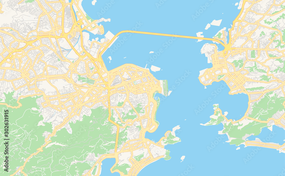 Printable street map of Rio de Janeiro, Brazil Stock Vector | Adobe Stock