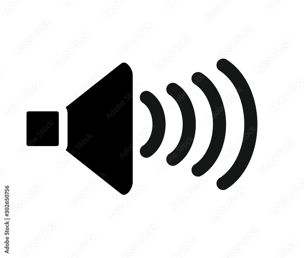 audio or speaker sign for apps, website, logo design flat in black and ...