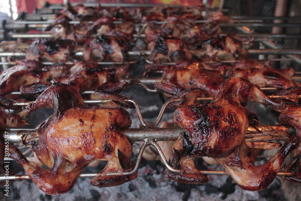 Filipino Dish Spit-Roasted Chicken or Litson Manok or Lechon Manok ...