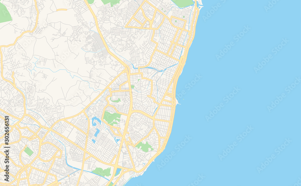 Printable street map of Olinda, Brazil Stock Vector | Adobe Stock