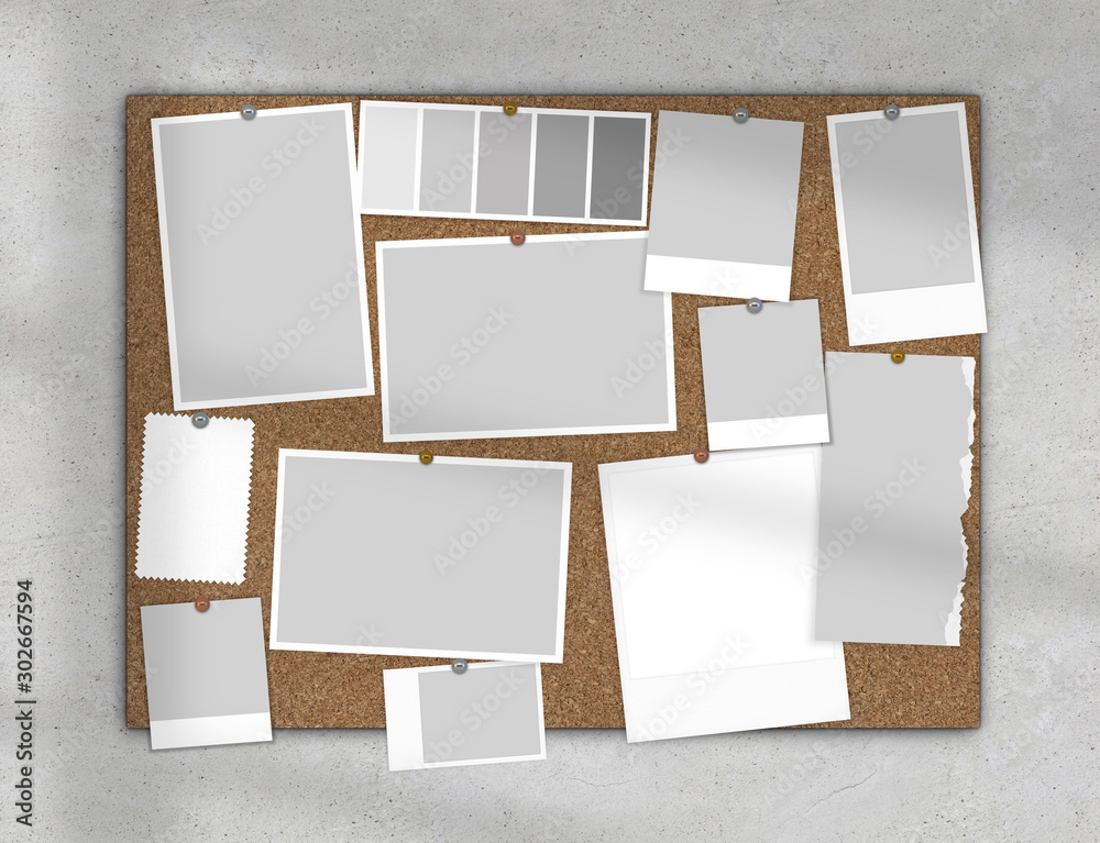 moodboard cork mock up Stock Illustration | Adobe Stock