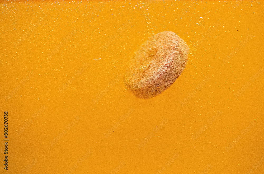 dissolving effervescent tablet in a water, antacid table with gas ...