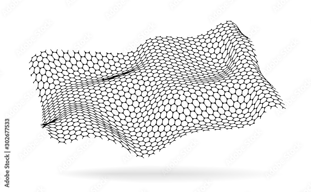 Graphene, a molecular network of hexagons connected together. Chemical ...