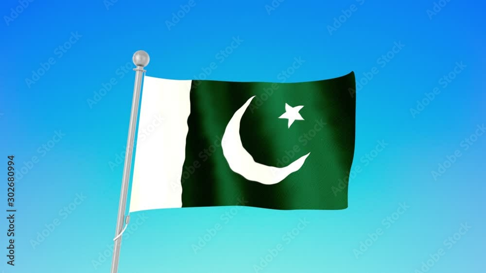 Pakistan, flag of Pakistan - national flag flying in the wind on a ...