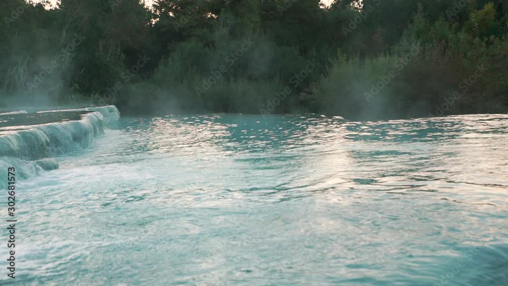 Thermal Water for Bathing in Saturnia, Italy. Natural Pool with Mill ...
