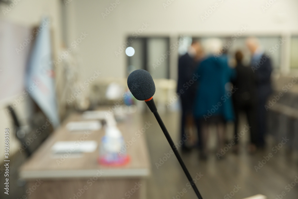 Wired microphone close up with copy space . Close up of microphone in ...