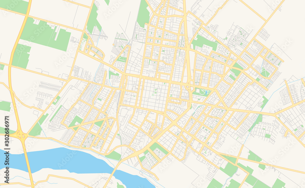 Printable street map of Rancagua, Chile Stock Vector | Adobe Stock