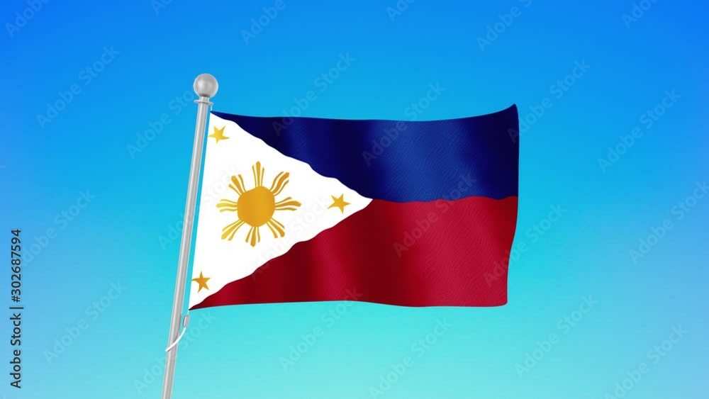 Philippines, flag of the Philippines - national flag flying in the wind ...