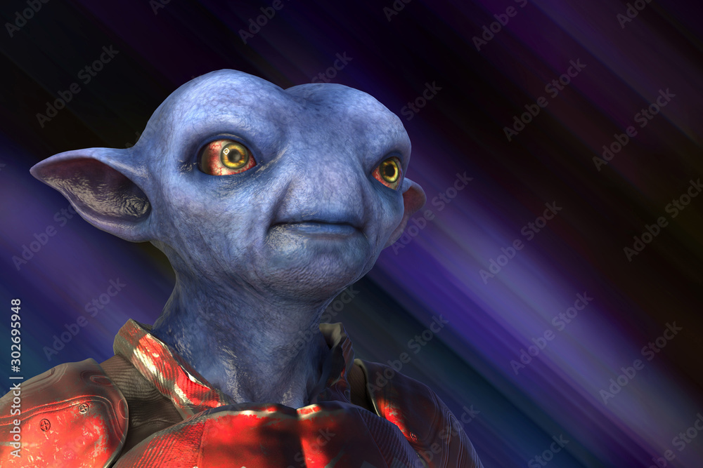 blue alien portrait Stock Illustration | Adobe Stock