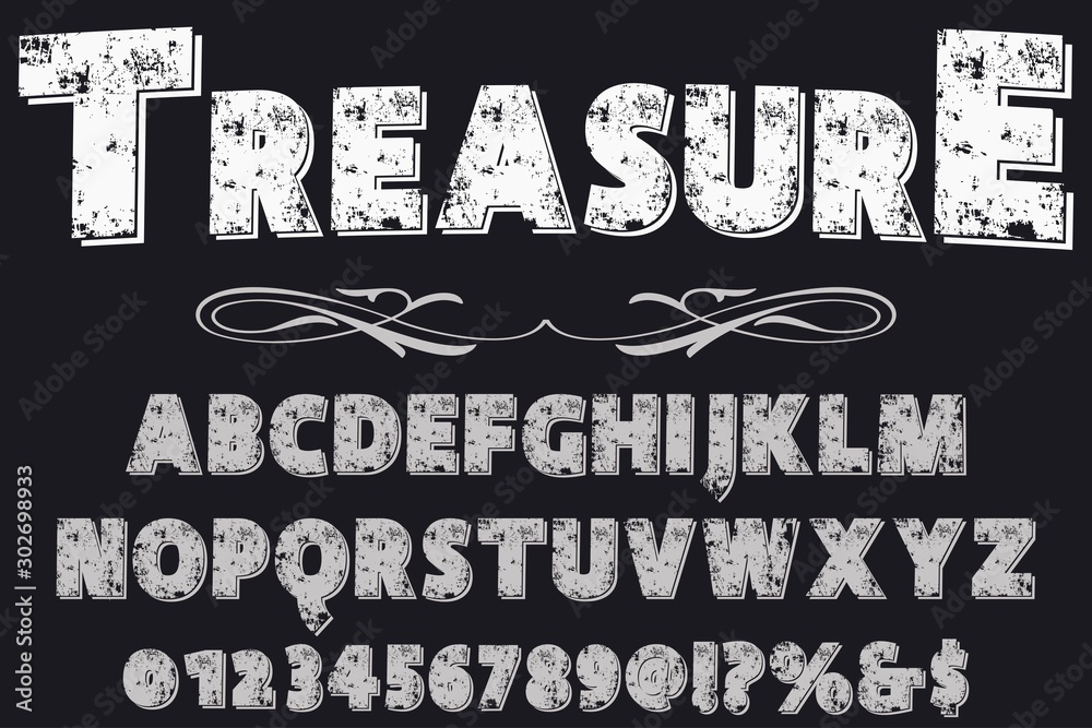 abc font handcrafted typeface vector vintage named vintage treasure ...