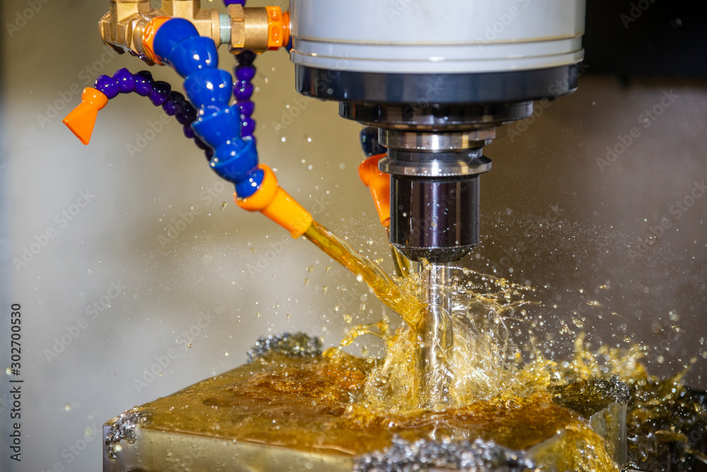 The CNC milling machine cutting the mould and die part with solid ball ...