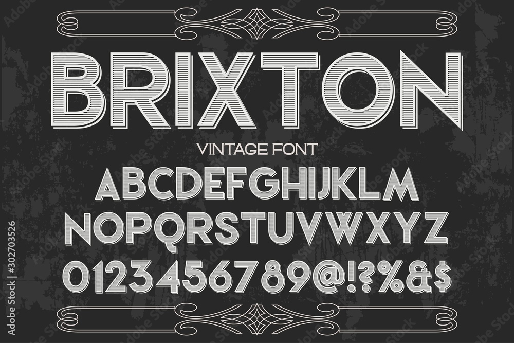 Typeface alphabet Font Script handcrafted handwritten vector brixton ...