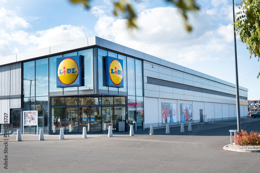 LIDL supermarket in Poland, German global discount Stock Photo | Adobe ...