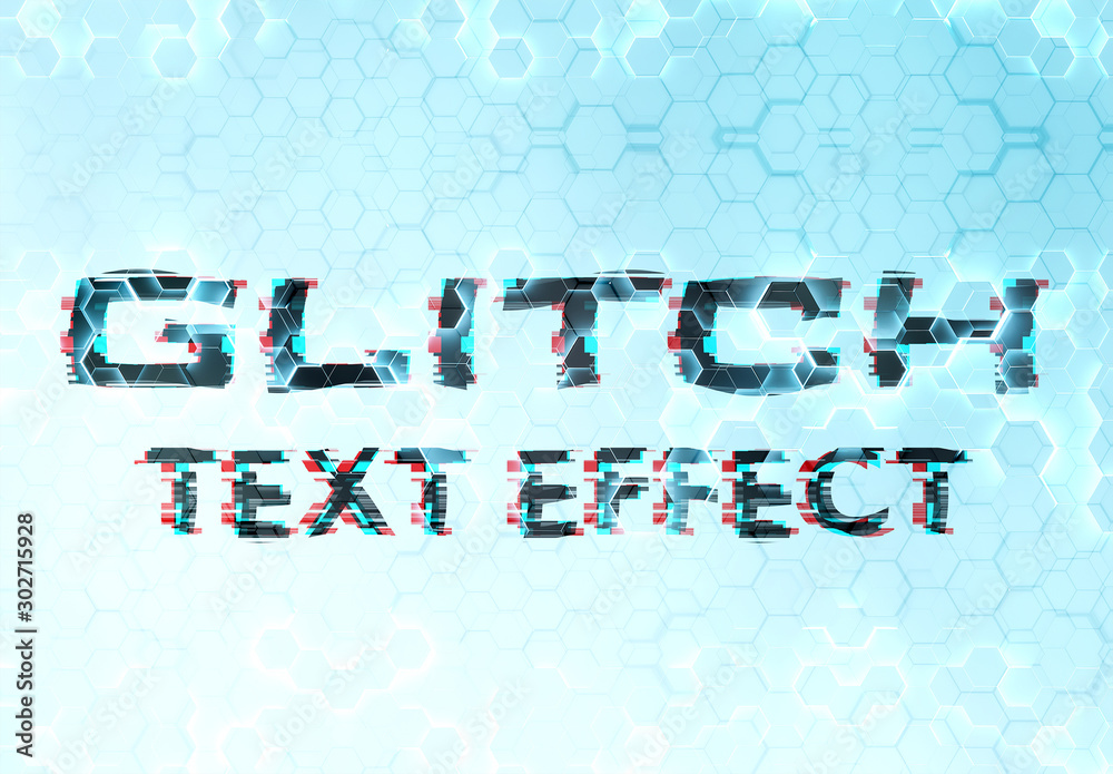 Glitch Text Effect Mockup Stock Template | Adobe Stock