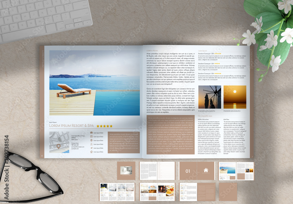 Directory Guide with Brown Accents Stock Template | Adobe Stock