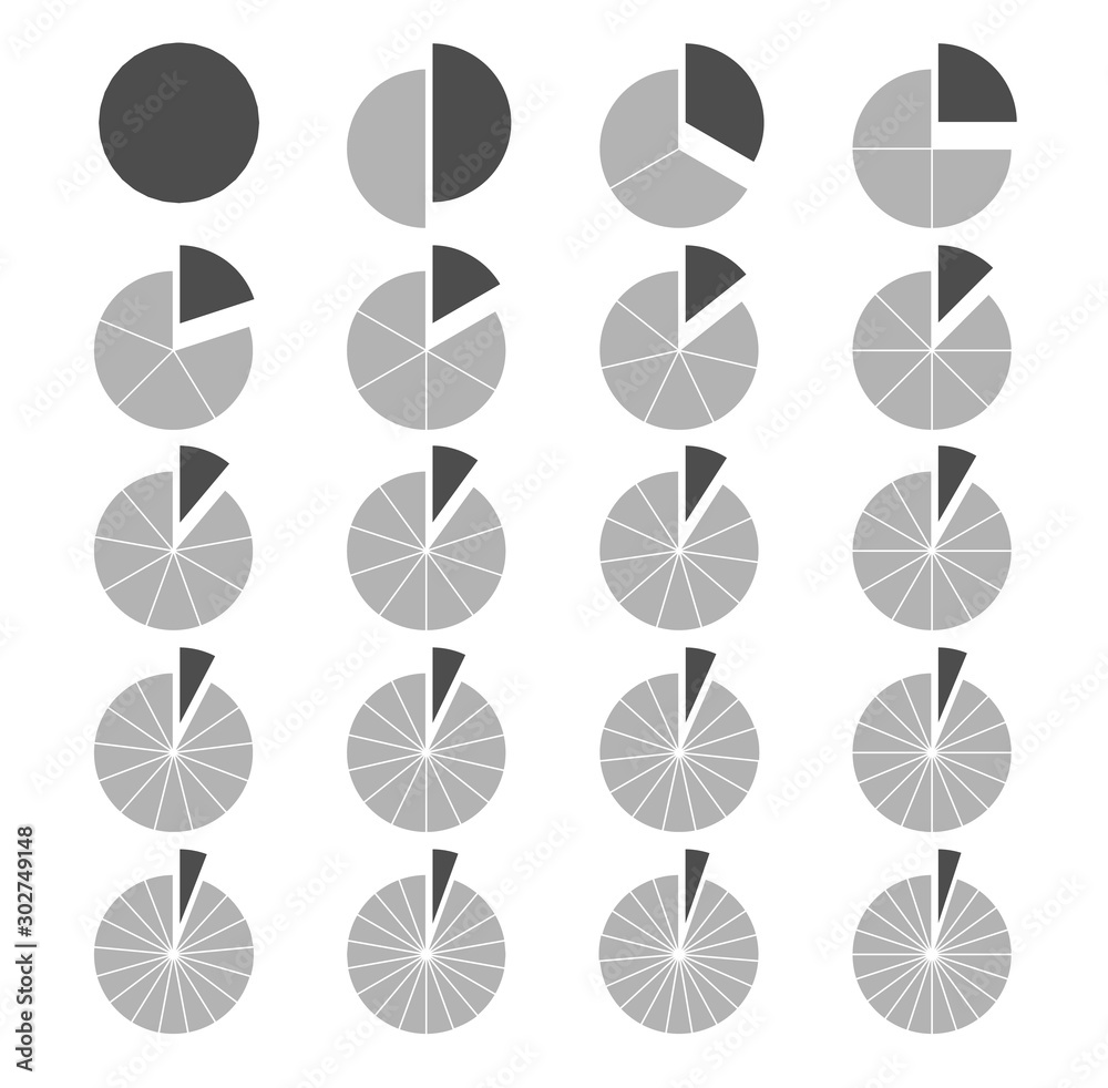 Fraction pie divided into slices. Fractions. Fraction Pies. Circle ...