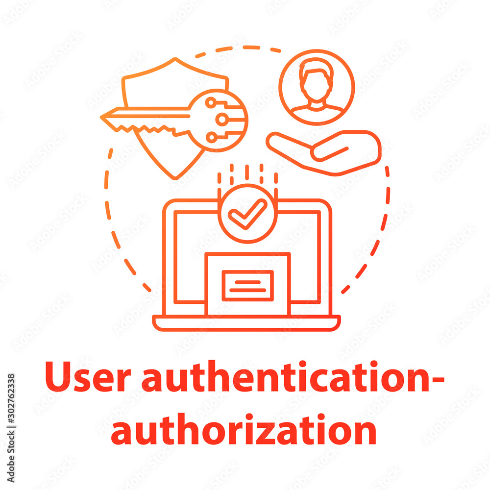 User authentication-authorization concept icon. Software development ...