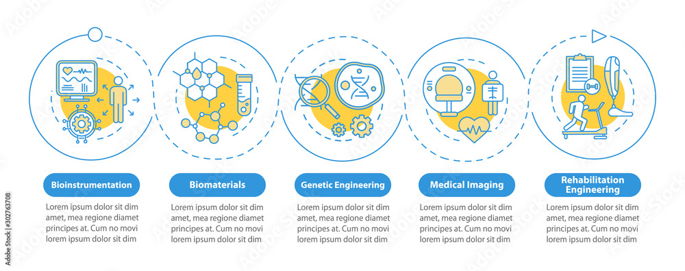 Vecteur Stock Bioengineering vector infographic template. Business ...