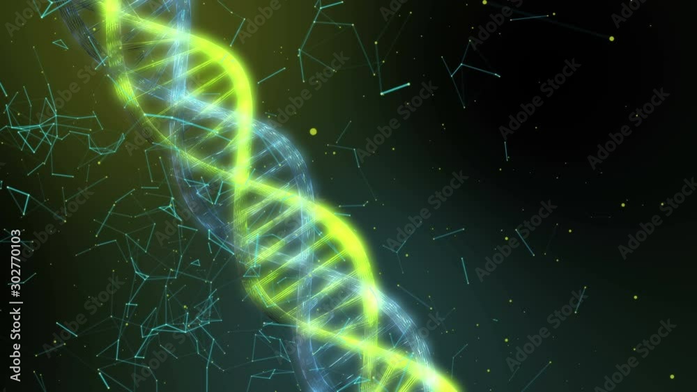 Alien DNA Chain. Digital DNA Readings. Digital Background Loop ...