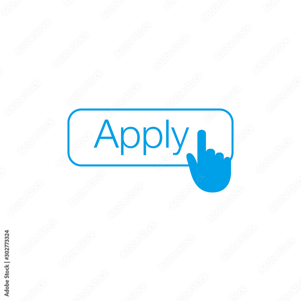 Apply button with hand cursor for web form submission, campaign ...