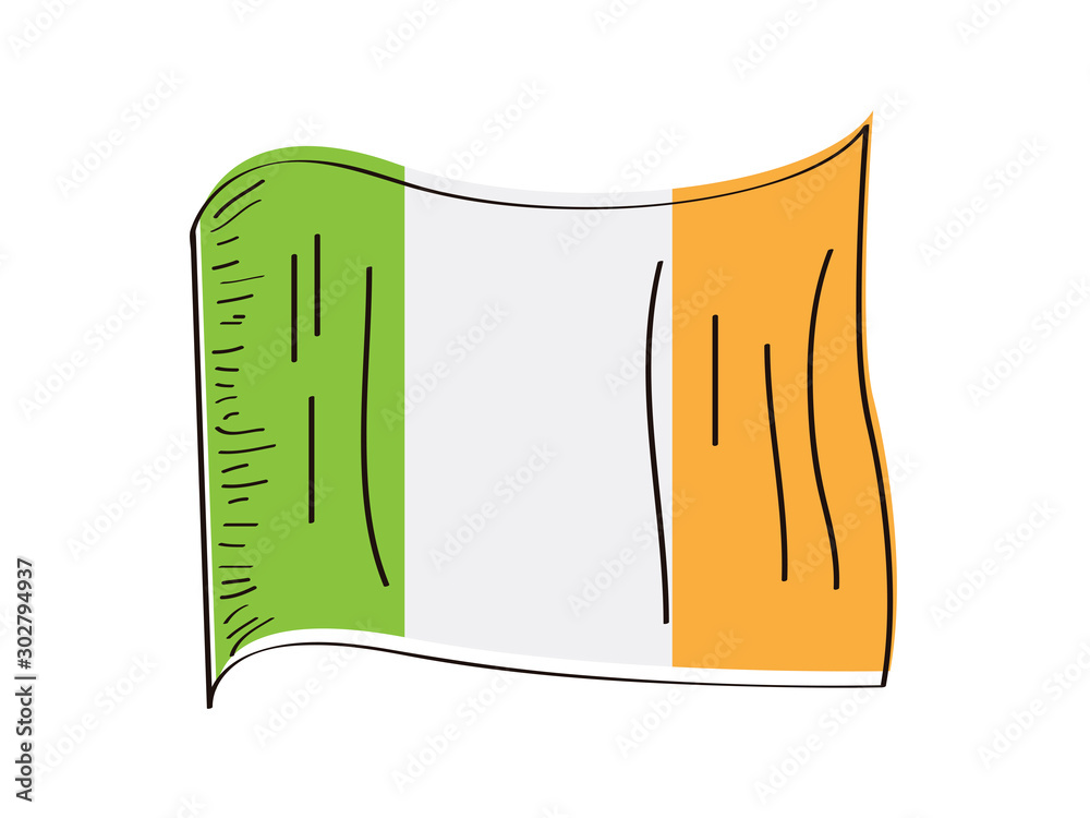 Flag of Ireland. Hand drawing - Vector illustration Stock Vector ...