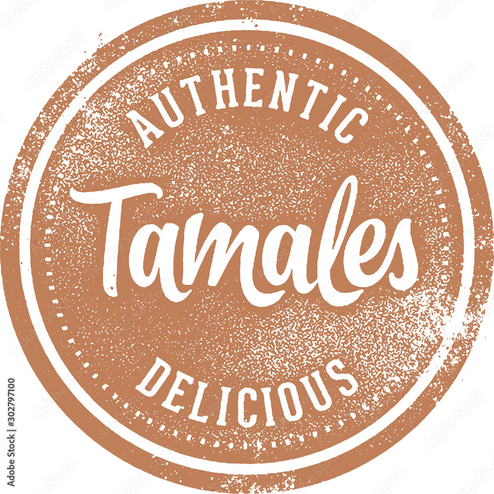 Authentic Mexican Tamales Menu Design Stamp Stock Vector | Adobe Stock