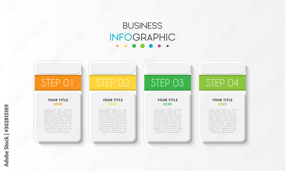 Vector infographic design template with 4 options or steps. Can be used ...