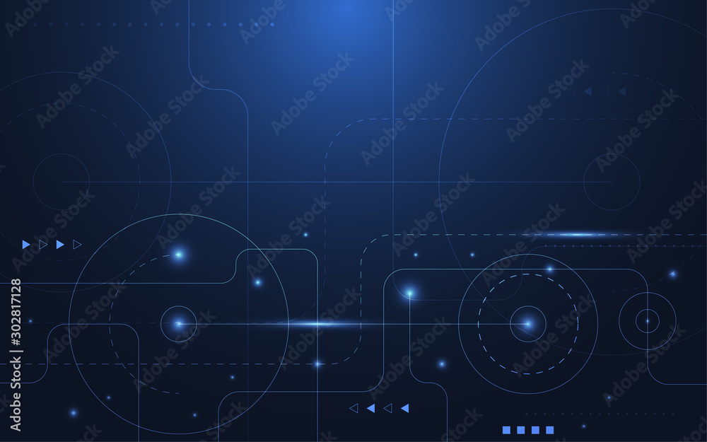 Abstract technology dot and line connection digital hi tech design ...