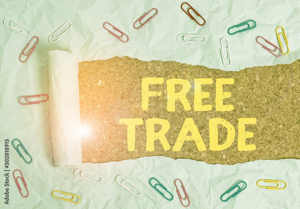 Text sign showing Free Trade. Business photo text international trade ...