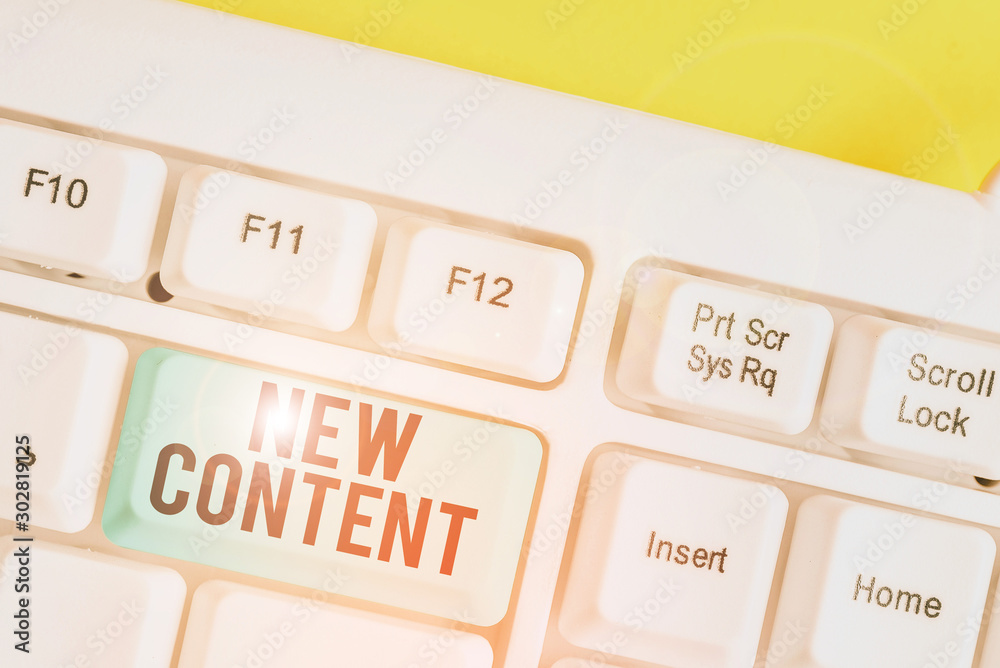 Conceptual hand writing showing New Content. Concept meaning fresh ...