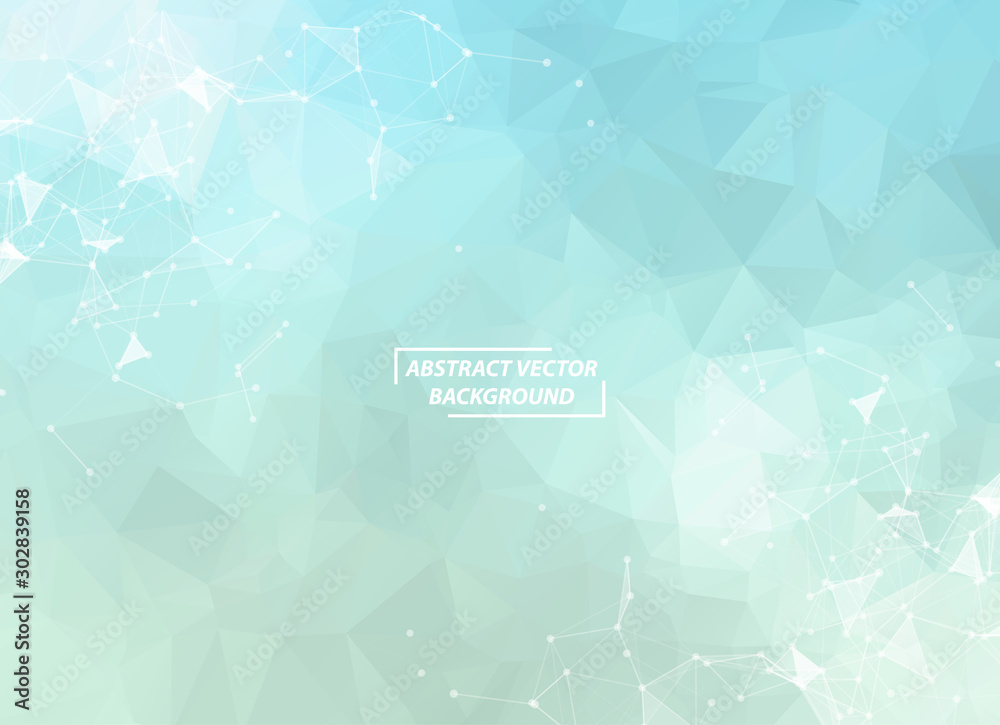 Abstract Blue Polygonal Space Background with Connecting Dots and Lines. structure and science ...
