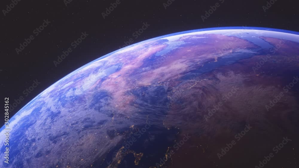 Planet earth from space. Sunrise world skyline. Planet earth rotating ...