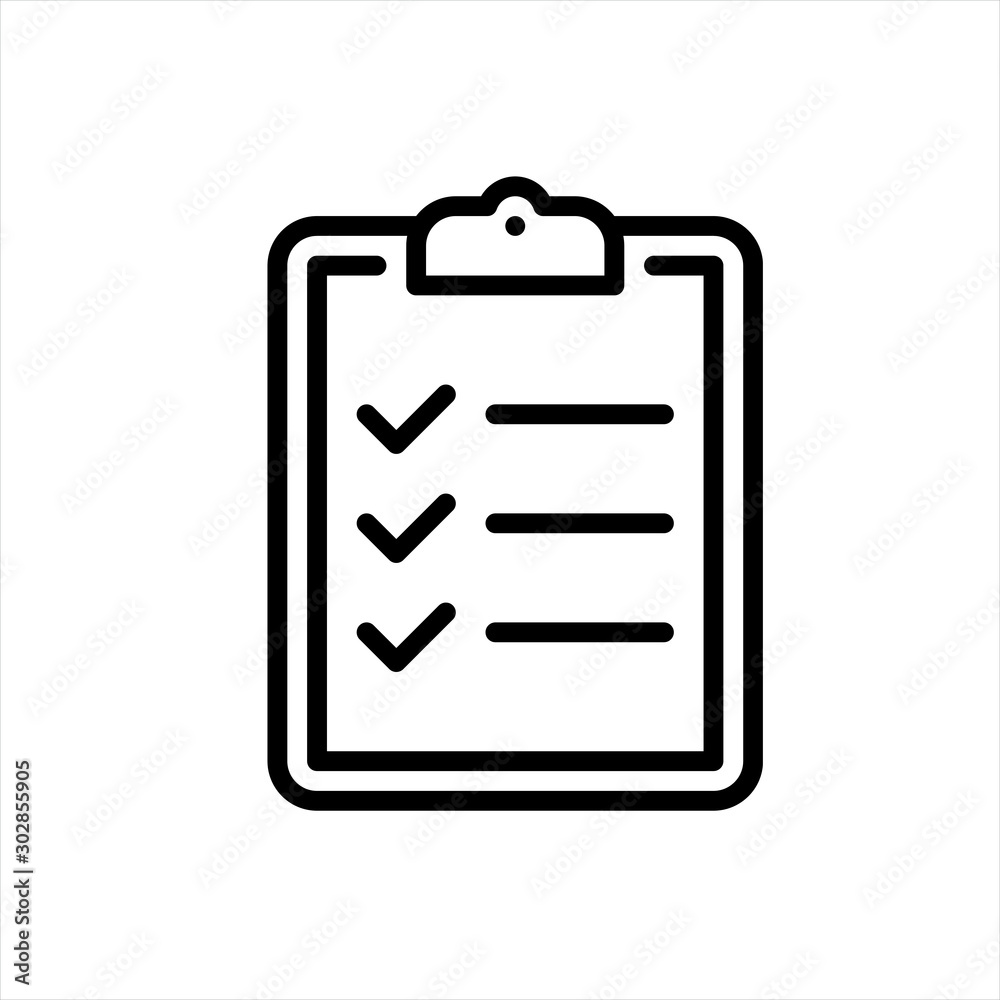 Check list icon in trendy flat style isolated on background. Check list ...