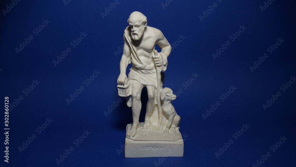 representation of an ancient statue of the Greek philosopher Diogenes ...