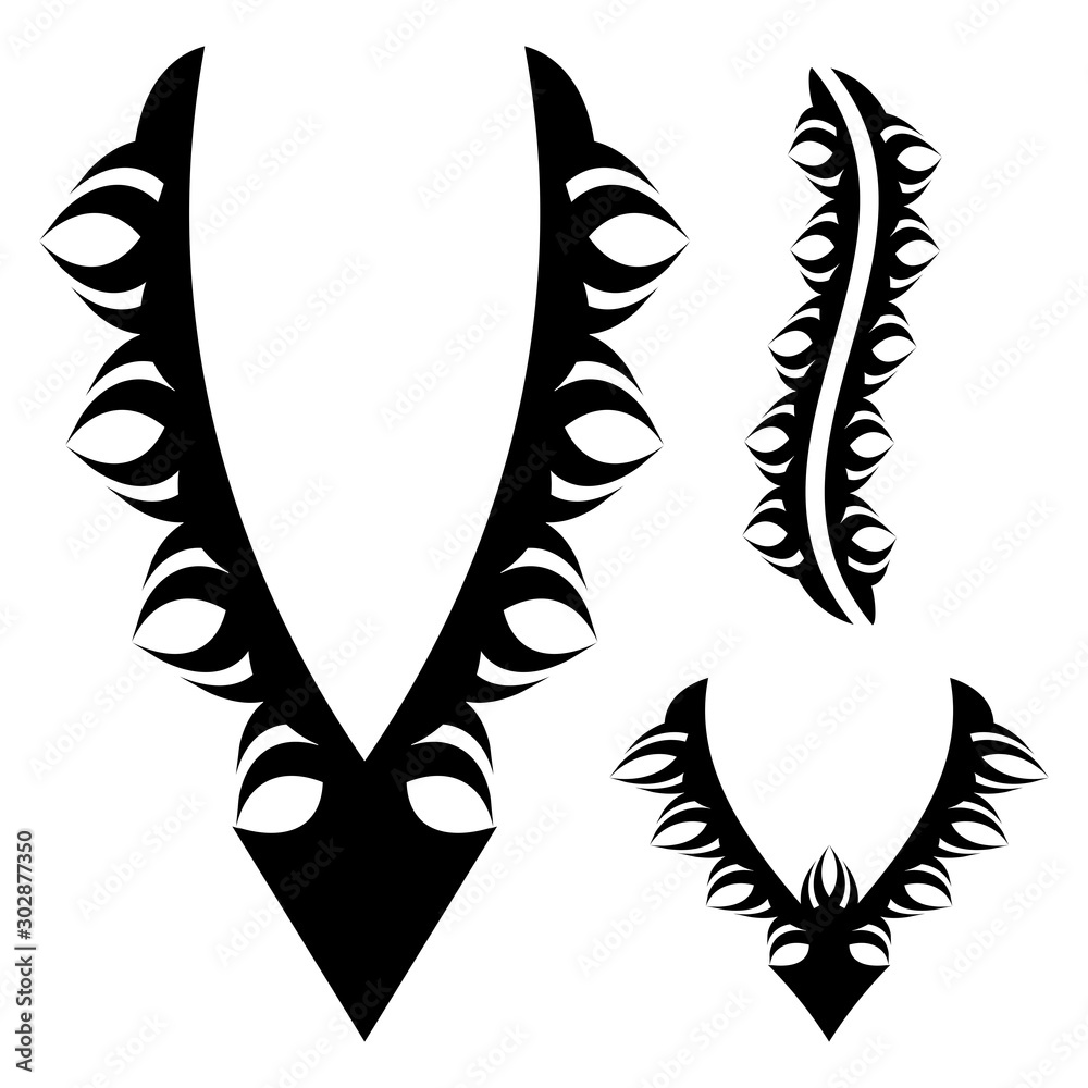 Viking tattoo design. Vector illustration with tribal tattoo isolated ...