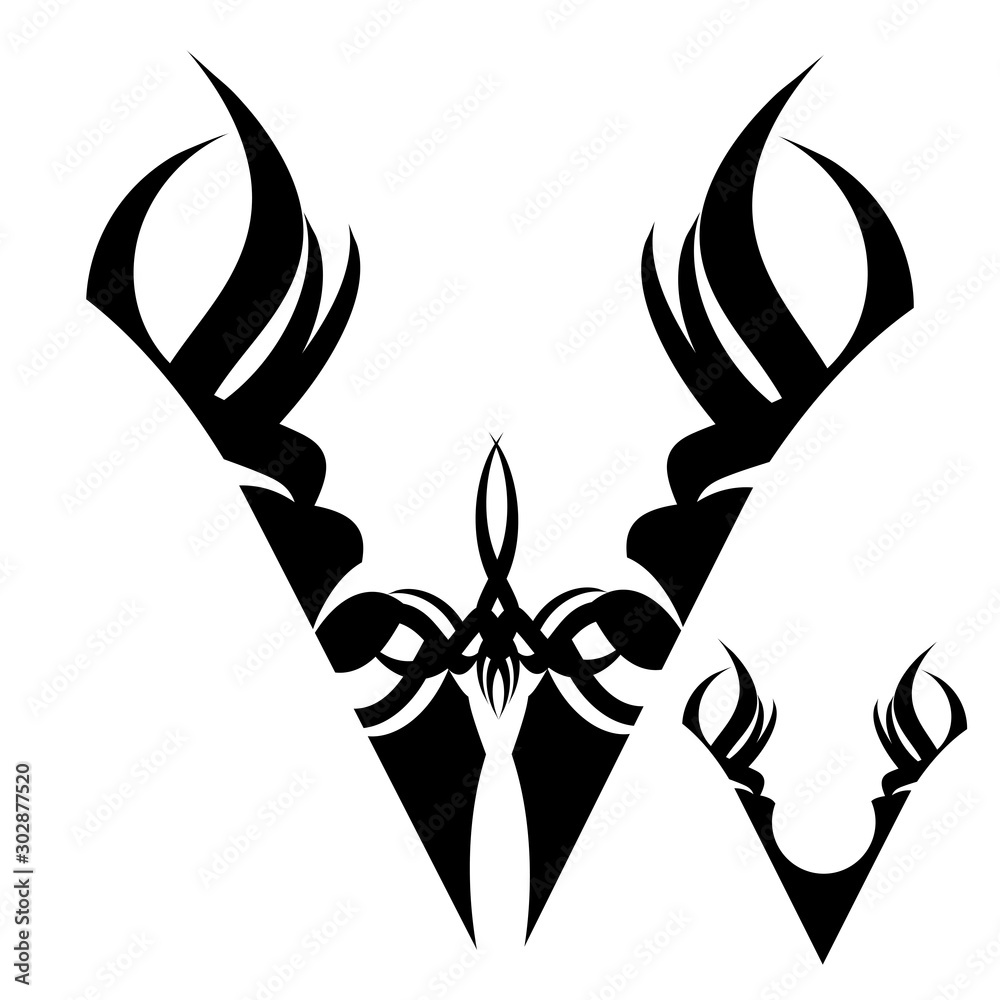 Viking tattoo design. Vector illustration with tribal tattoo isolated ...