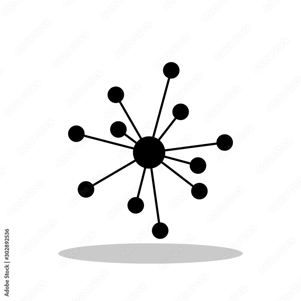 Hub Network icon in flat style. Hub connection symbol for your web site ...