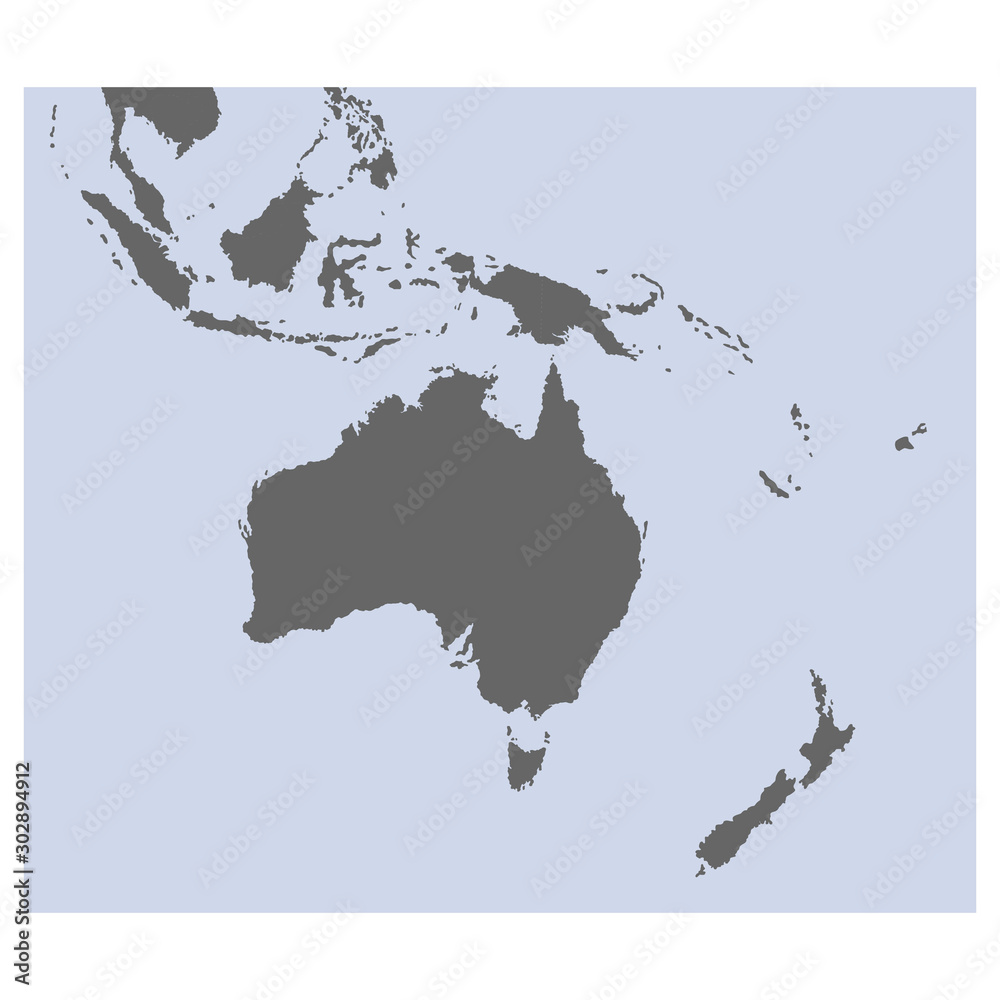 vector illustration with Political Map of Australia and oceania Stock ...