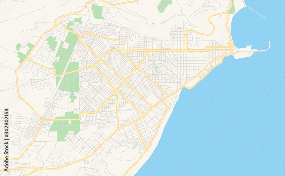Printable street map of Comodoro Rivadavia, Argentina Stock ...