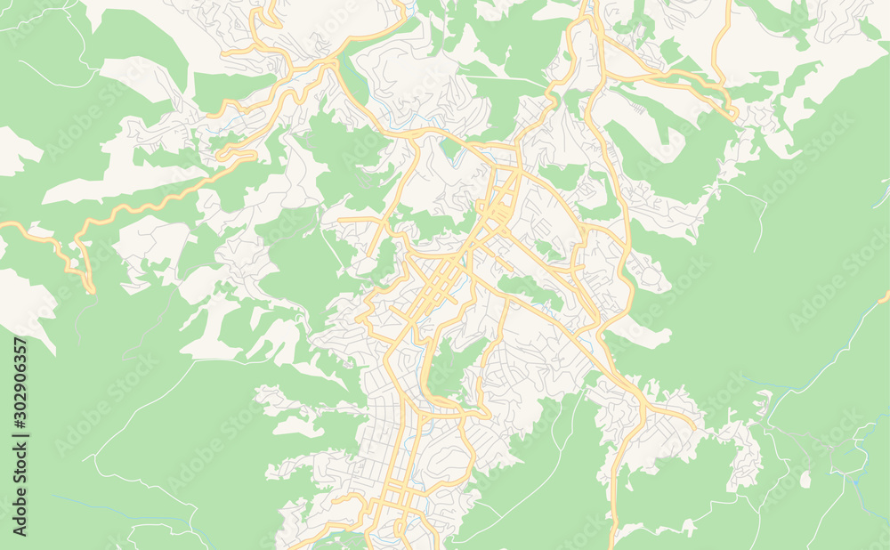 Printable street map of Teresopolis, Brazil Stock Vector | Adobe Stock
