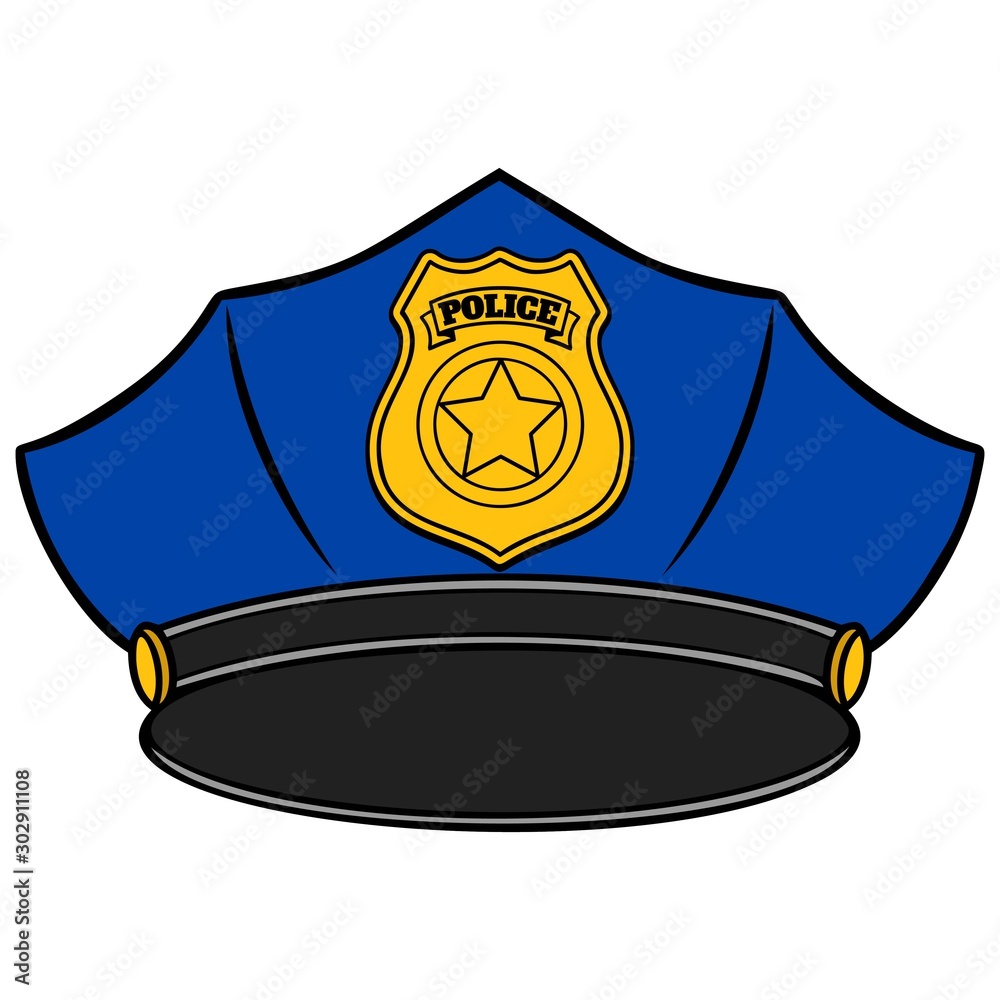 Police Hat - A cartoon illustration of a Police Hat. Stock Vector ...