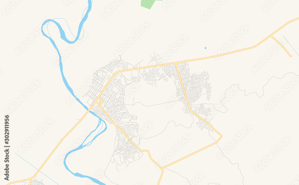 Printable street map of Tumbes, Peru Stock Vector | Adobe Stock