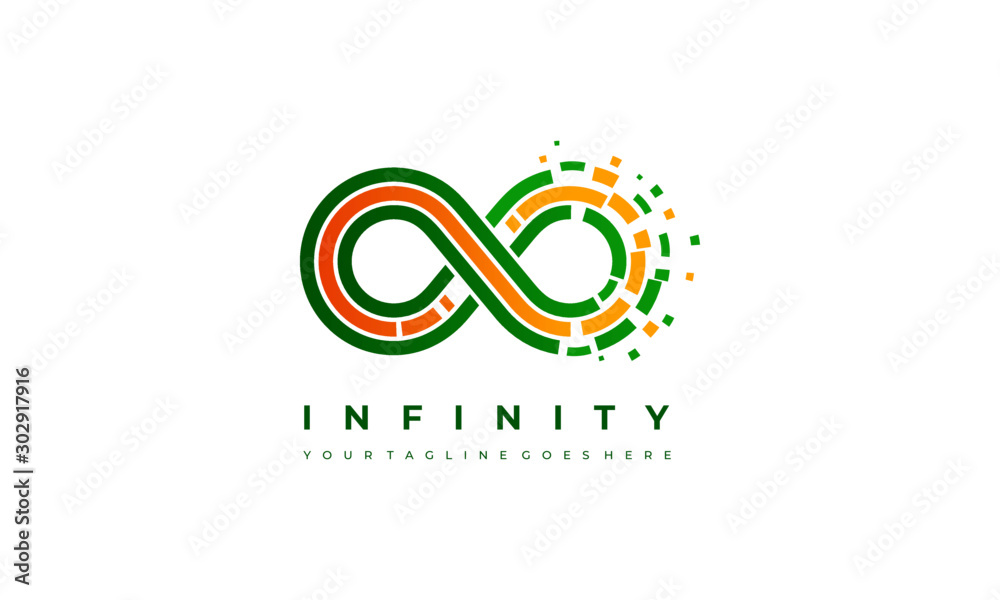 Digital infinity logo - infinite pixel icon vector Stock Vector | Adobe ...