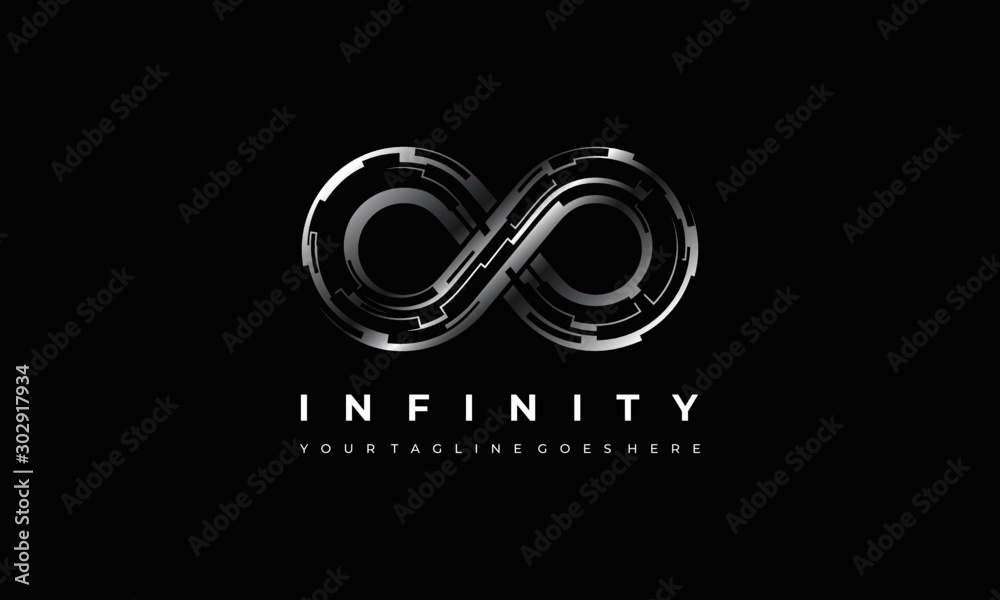 Abstract infinity logo, endless technology symbol and icon vector Stock ...