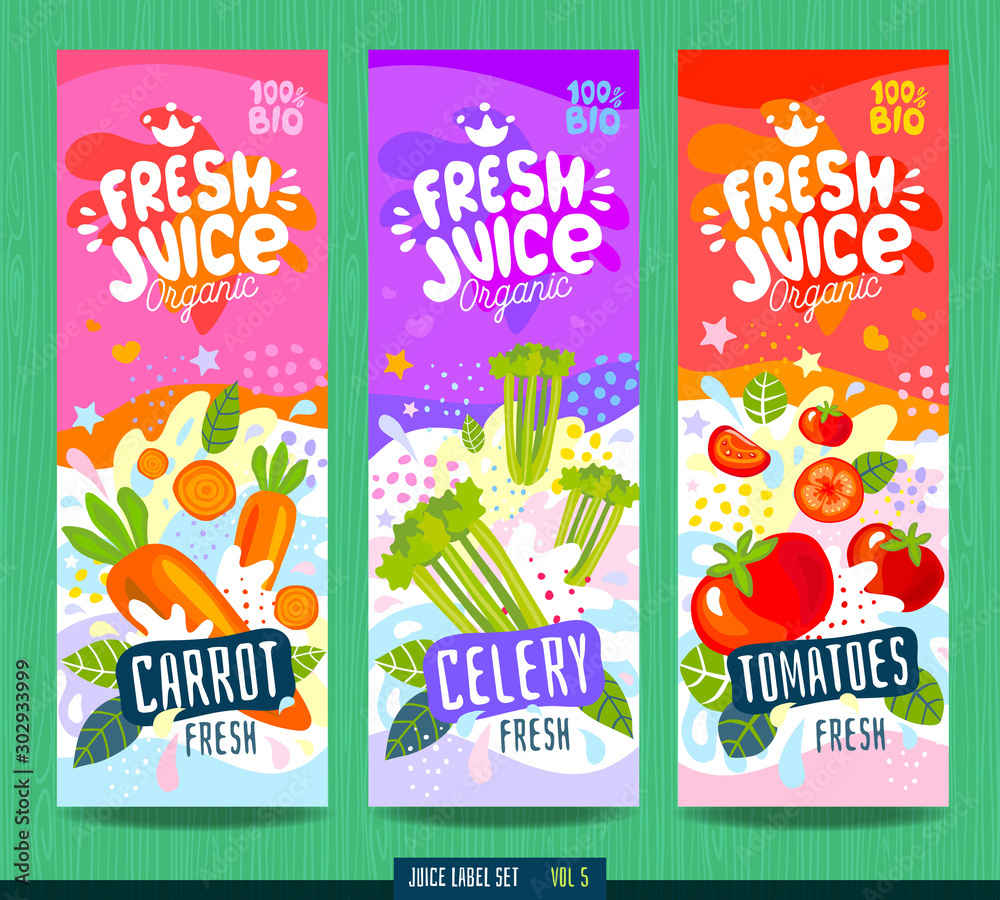 Abstract splash Food label template. Colorful brush stroke. Fruits ...