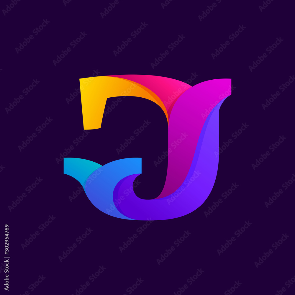 Overlapping gradients letter J logo design idea. Stock Vector | Adobe Stock