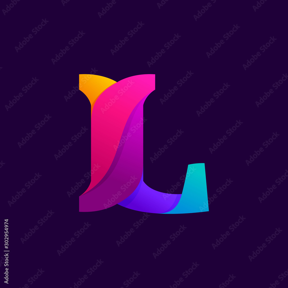 Overlapping gradients letter L logo design idea. Stock Vector | Adobe Stock