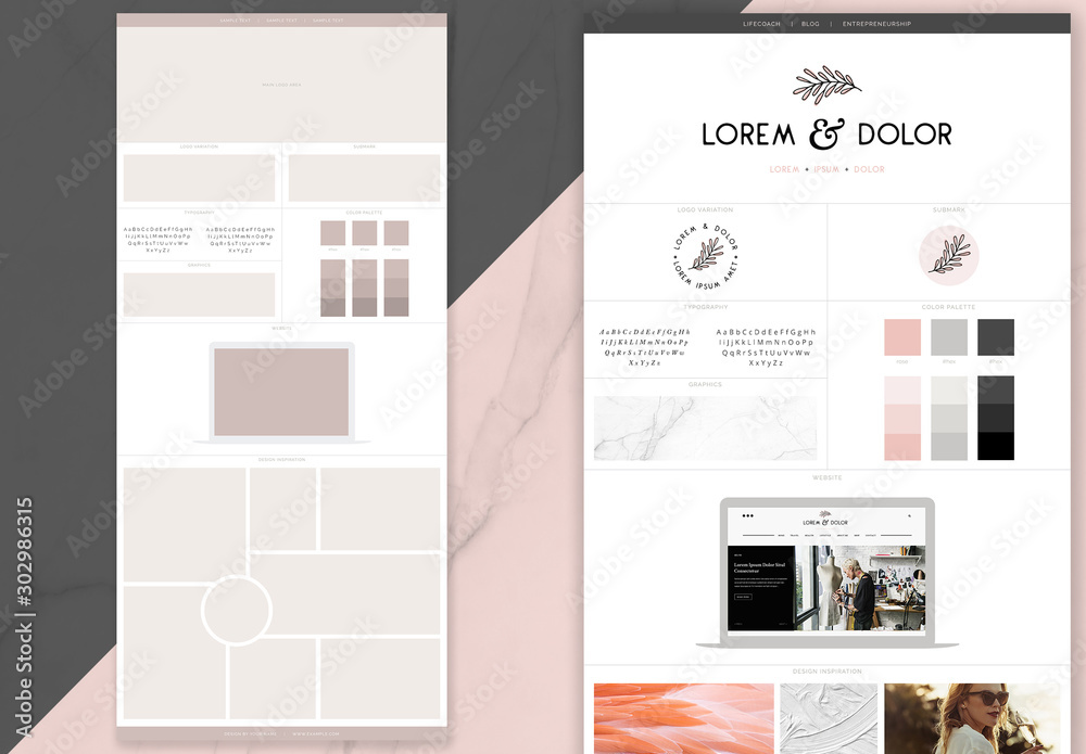 Creative Brand Board Layout with Laptop Stock Template | Adobe Stock