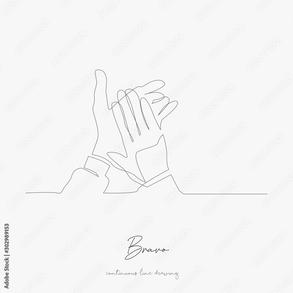 continuous line drawing. bravo. simple vector illustration. bravo ...
