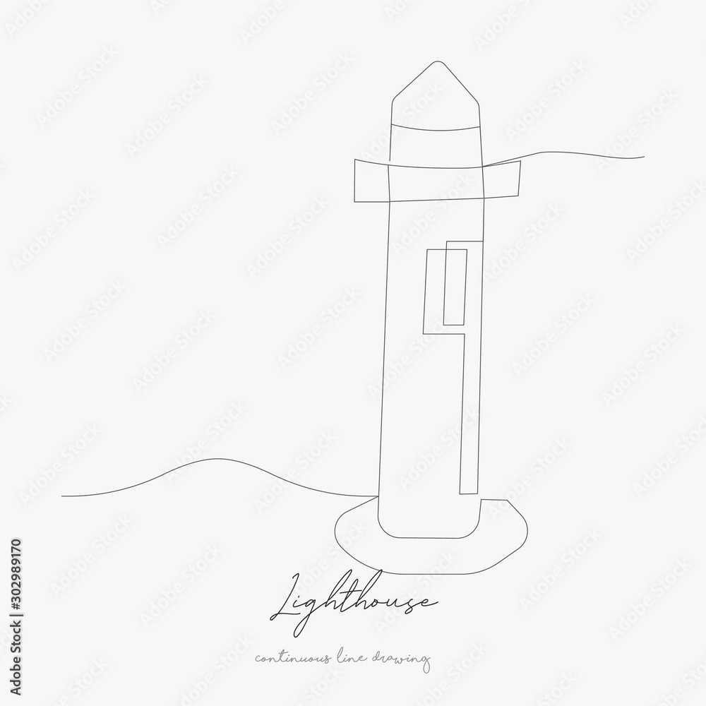 continuous line drawing. lighthouse. simple vector illustration ...